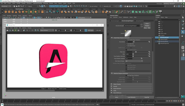 Convert a 2D logo into 3D with Maya in conjunction with Illustrator