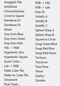 Flaming Pear Photoshop plugin (free package of effects)