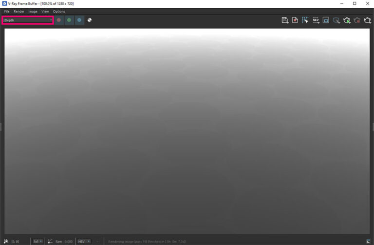 Render a Z-depth render pass in Maya - Vray